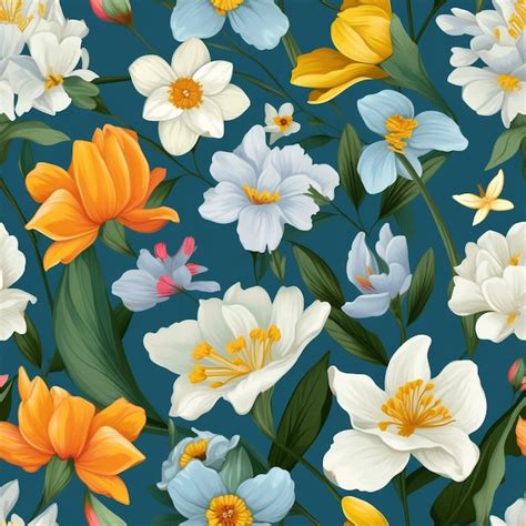 Premium AI Image Seamless Spring Leaves Texture With Beautiful Colors