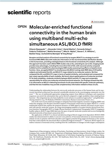 Pdf Molecular Enriched Functional Connectivity In The Human Brain Using Multiband Multi Echo