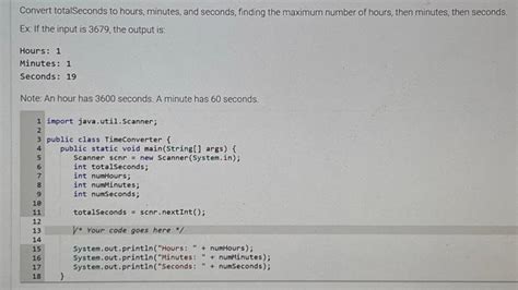 Solved Convert Totalseconds To Hours Minutes And Seconds