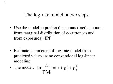 PPT B The Log Rate Model Statistical Analysis Of Occurrence Exposure Rates PowerPoint
