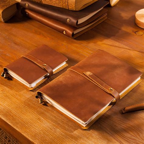 Personalized Refillable Leather Notebook A6 A5 Leather Notepad Daily