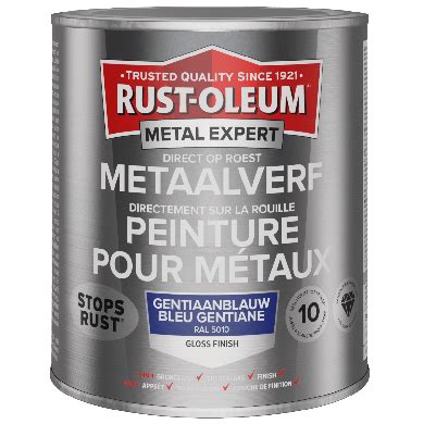 Rust Oleum Metal Expert Direct On Rust Metal Paint 750ml RAL 5010