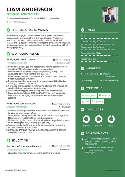 10 Mortgage Loan Processor Resume Samples And Templates For 2025
