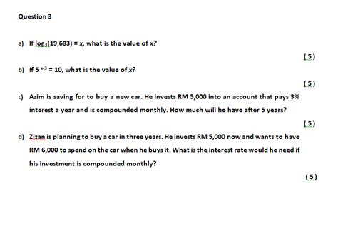 Solved Question A If Log X What Is The Value Chegg Com