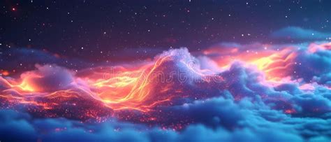 Illustration Of Digital Cloud Network Embodying Digitalization And Cloud Computing Concept