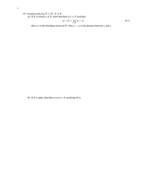 solved 5 4 ﻿points each ﻿let esubrn e≠o a ﻿if e ﻿is