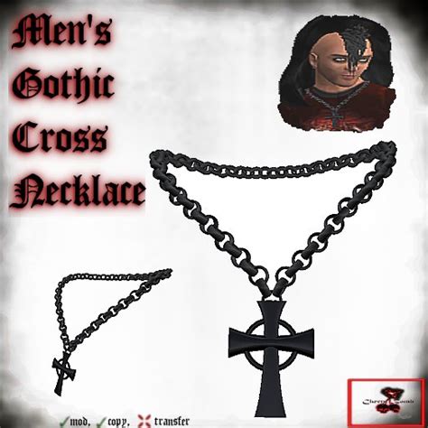 Second Life Marketplace Mens Gothic Cross Necklace