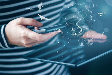 Smartphone And Tablet Data Synchronization Woman Syncing Files Techmag