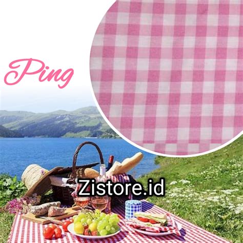 Jual Paket Lengkap Tikar Kain Piknik Motif Kotak Kotak Estetik Tikar Plus Tas Dan Cover Tisu