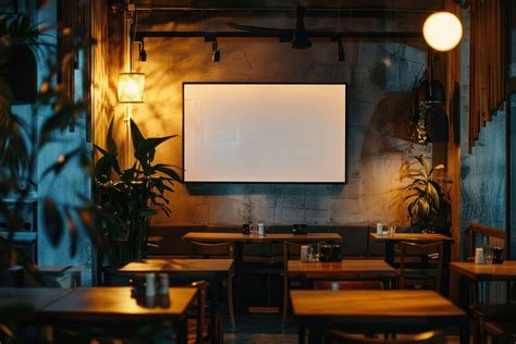 Restaurant Screen Electronics Furniture Free Photo Rawpixel