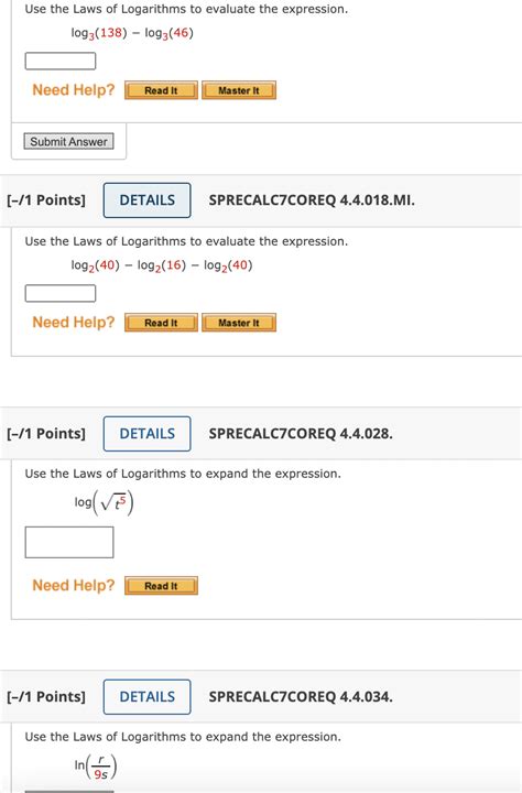 Solved Use The Laws Of Logarithms To Evaluate The Chegg Com