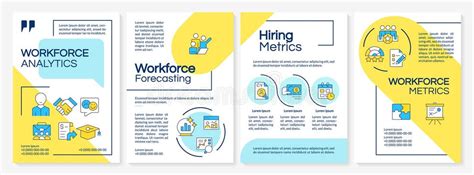 Workforce Analytics Blue And Yellow Brochure Layout Stock Illustration Illustration Of Booklet