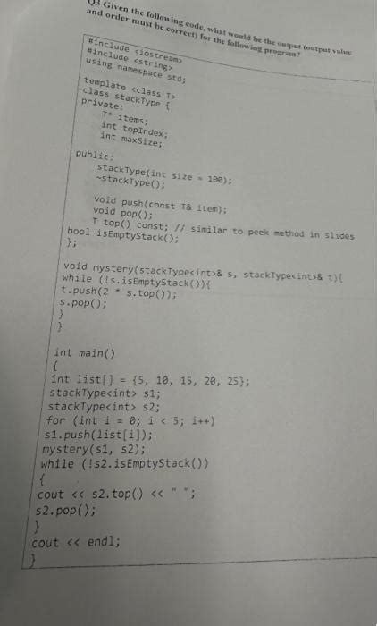 Solved Template Cclass Is Class Stackiasi Ty Private R