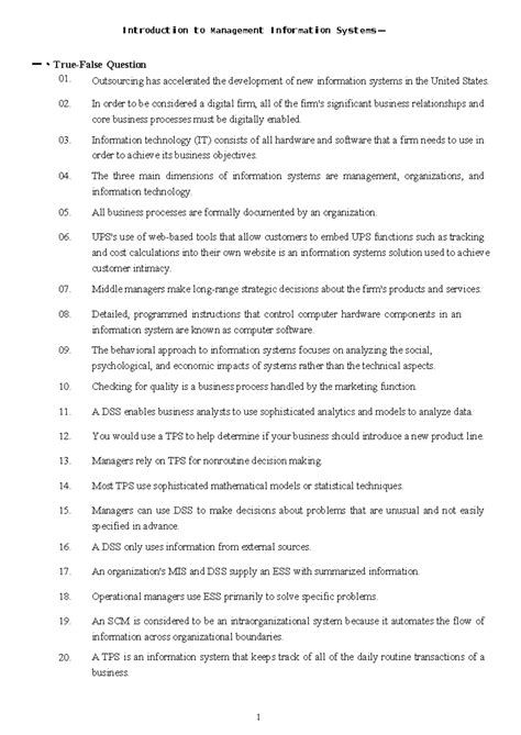 Database Quiz1 D A T Ab As E Q U I Z 1 一、true False Question 01 Outsourcing Has Accelerated