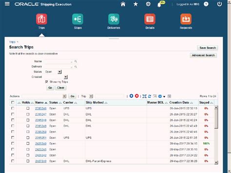 Oracle Shipping Execution Users Guide