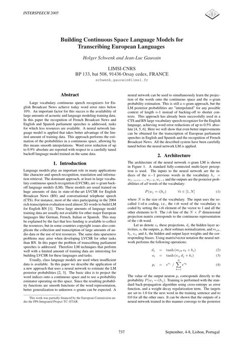 Pdf Building Continuous Space Language Models For Transcribing