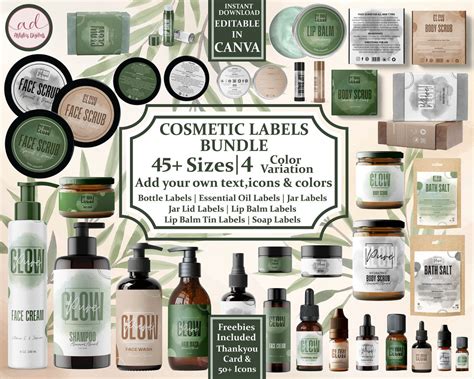 Editable Cosmetic Label Templates Stylish Cosmetic Product Label
