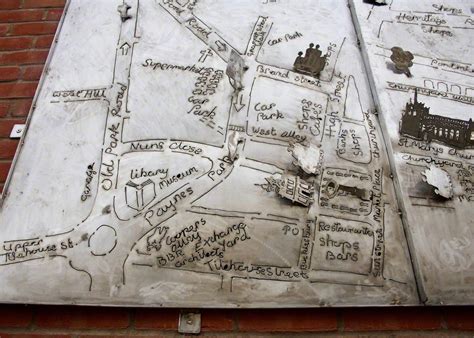 Hitchin Town Centre Map Art Uk