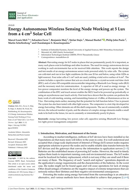 Pdf Energy Autonomous Wireless Sensing Node Working At 5 Lux From A 4 Cm2 Solar Cell