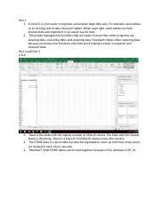 Lab Docx Part In Excel It Is A Lot Easier To Organize And Analyze Large Data Sets