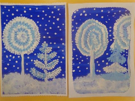 Зимняя сказка Рисование деревьев в старшей логопедической группе фотоотчёт Фото Рисование