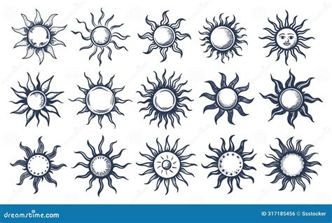 Rays Sun Sketch Hand Drawn Vector 340644262