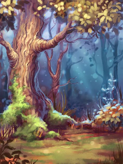 Иллюстрация Сказочный лес в стиле 2d | Illustrators.ru
