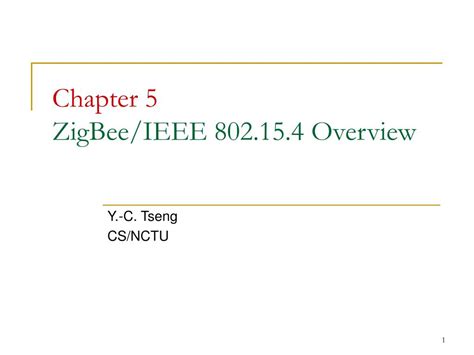ppt chapter 5 zigbee ieee 802 15 4 overview powerpoint presentation