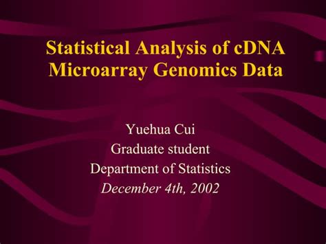 Microarray Statistics Ppt