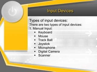 Input Devices And Types PPT
