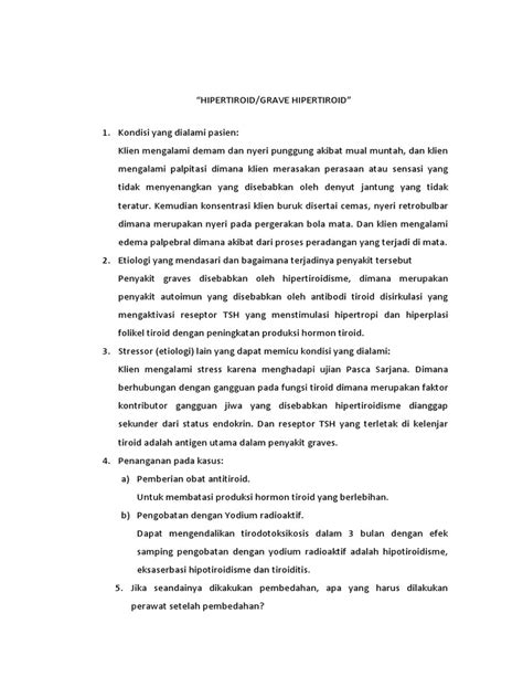 Kasus Hipertiroid Pdf Kesehatan Holistik Sains And Matematika