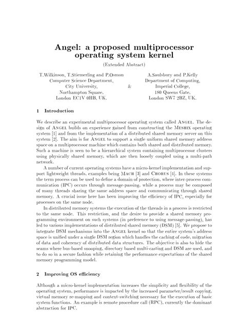 Pdf Angel A Proposed Multiprocessor Operating System Kernel