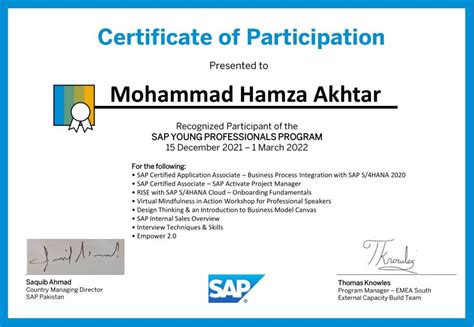 Mohammad Hamza Akhtar On Linkedin Sap Saps4hana Sapse Sapcertification Associate
