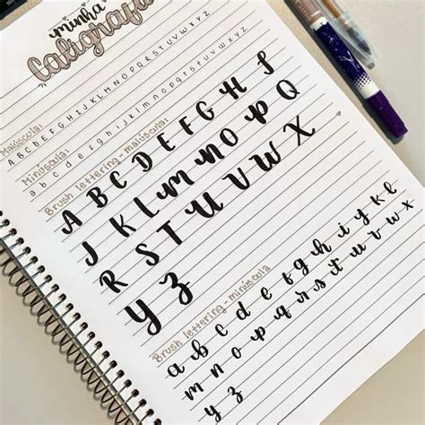 Ideias De Caligrafia Para Cadernos Alfabeto Lettering Maiusculo E
