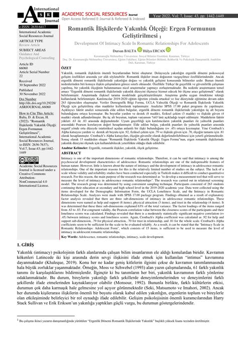 PDF Development Of Intimacy Scale In Romantic Relationships For