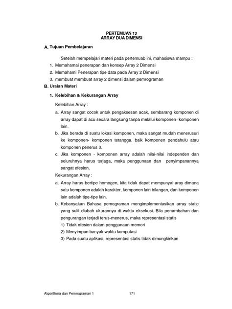 Array 2 Dimensi Pdf Teknologi And Rekayasa