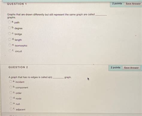 solved question 1 2 points save answer graphs that are drawn