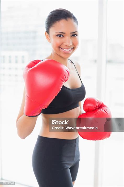 빨간 권투 글러브를 착용 하는 스포츠에 즐겁게 어두운 머리 모델 18 19세에 대한 스톡 사진 및 기타 이미지 18 19세 가정 생활 건강관리와 의술 Istock
