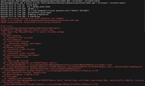 Quarto Notebook Not Rendering Pumas Issues Pumas