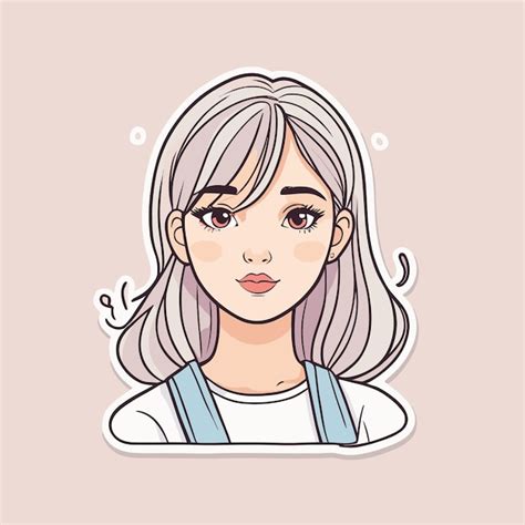 만화 소녀 캐릭터 일러스트레이션 프리미엄 벡터