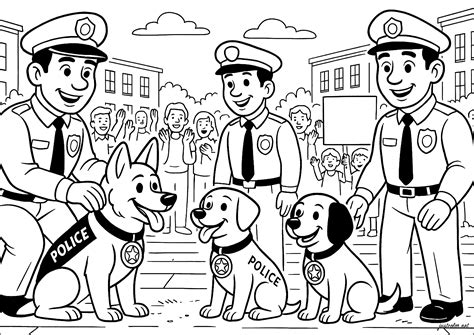 Das Team Der Vierbeinigen Helden Ausmalbilder Von Polizei Zum Ausmalen