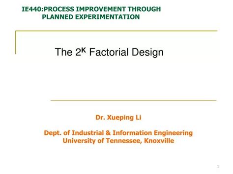 Ppt The 2 K Factorial Design Powerpoint Presentation Free Download