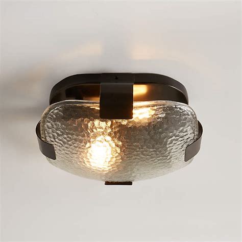 Belmont Brass And Glass Bathroom Flush Mount Light Reviews Crate And Barrel