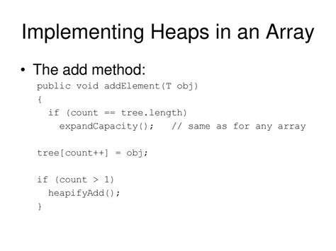 Heaps And Heap Sorting Heaps Implemented In An Array Heap Sorting