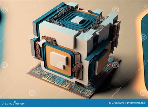 CPU Processor With Modern Futuristic Technology Appearance Neural Network Generated Art Stock