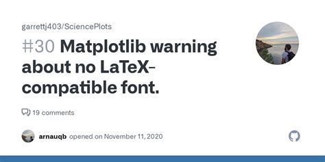 Matplotlib Warning About No Latex Compatible Font · Issue 30 · Garrettj403scienceplots · Github