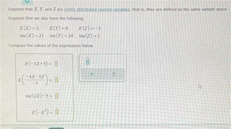 solved suppose that x y and z are jointly distributed