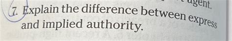 Solved Explain The Difference Between Express And Implied