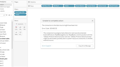 How To Resolve Error On Tableau Desktop Tableau Process Error When Trying To Use Data Source