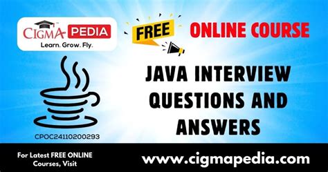 Java Interview Questions And Answers Free Online Course Cigma Pedia